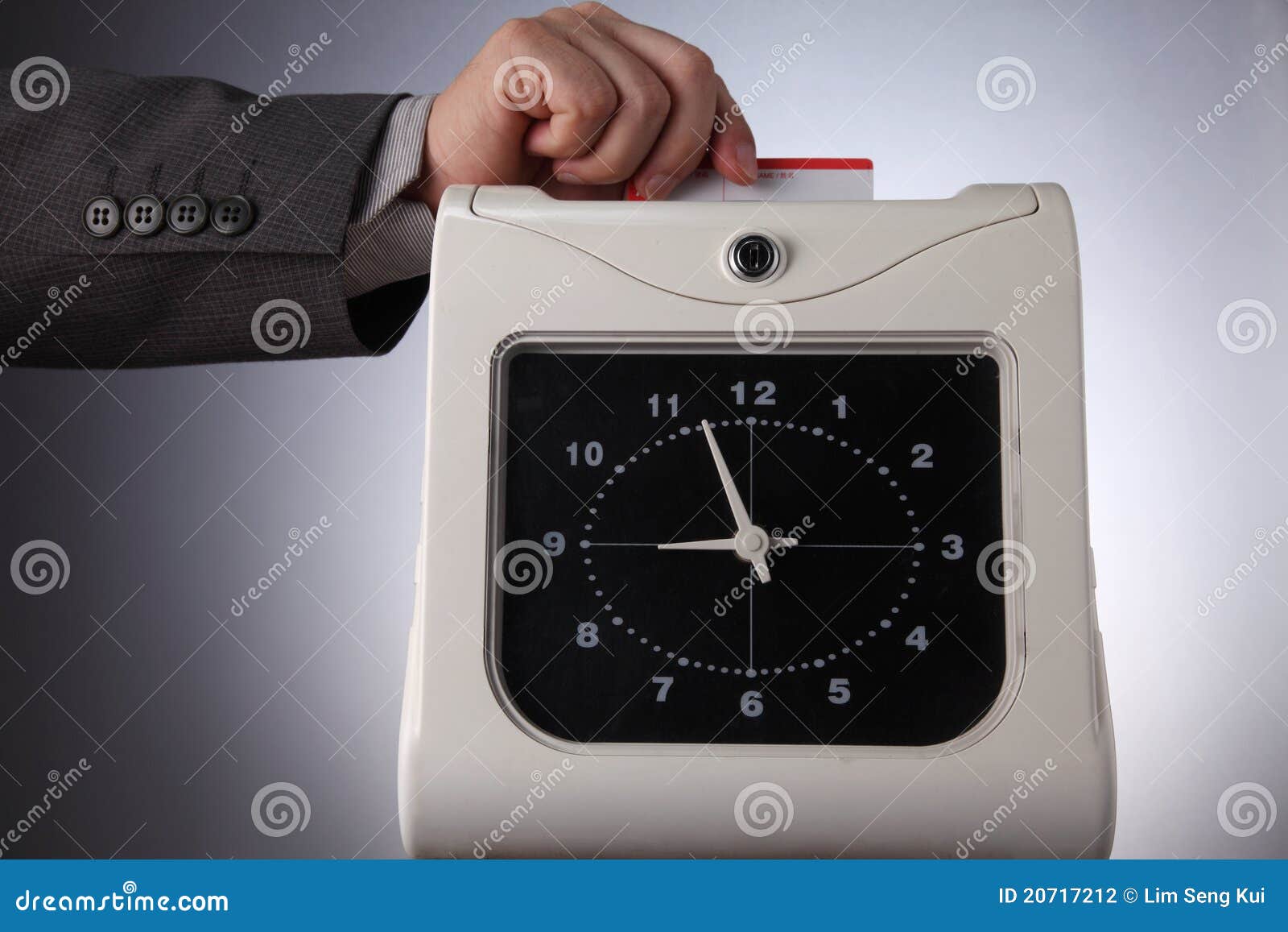 Punch card stock photo. Image of timer, time, hand, person - 20717212