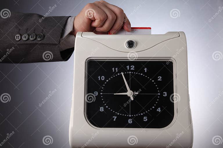 Punch card stock photo. Image of timer, time, hand, person - 20717212