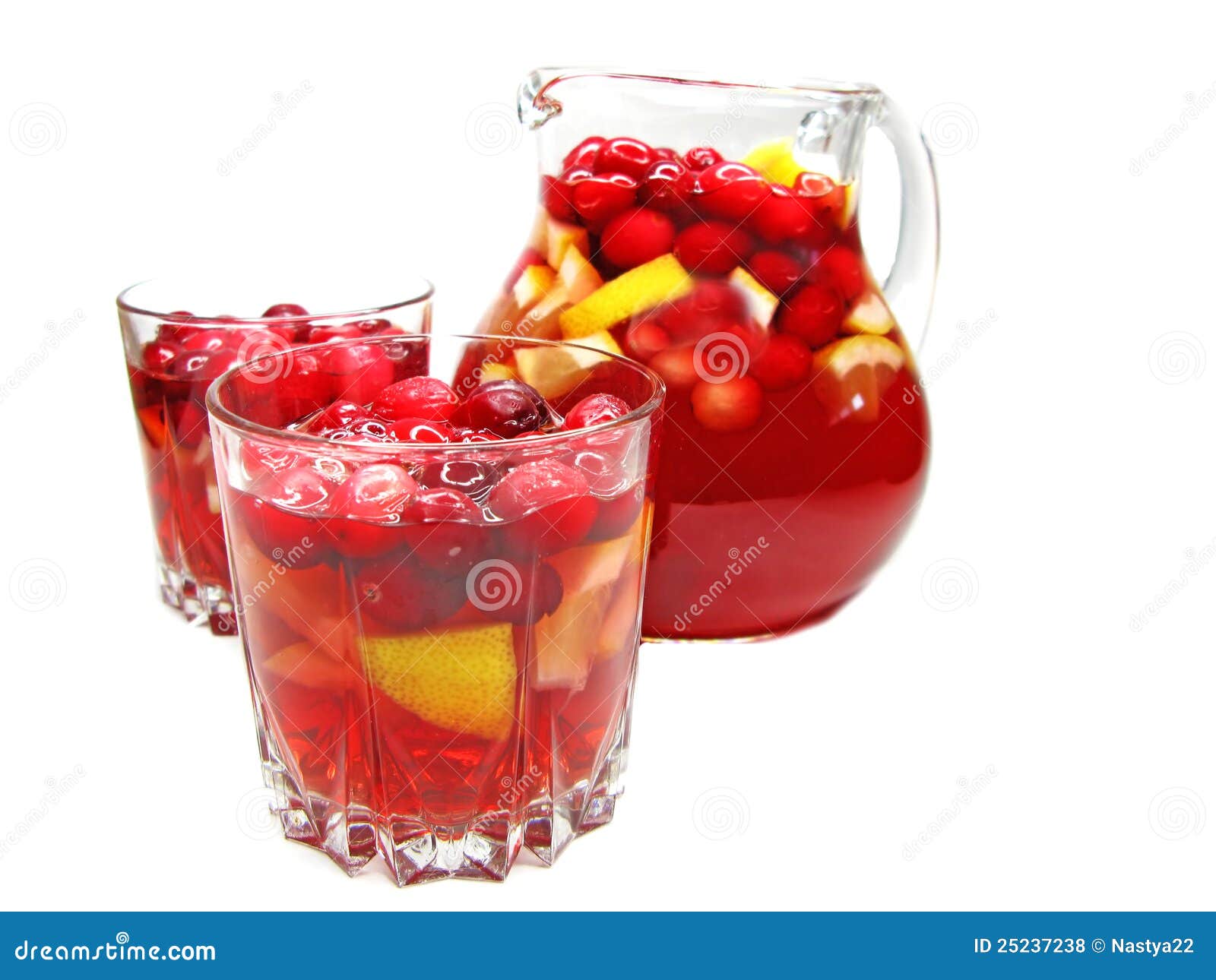 Punch Cocktail Drink with Fruit Stock Photo - Image of cocktail, green ...