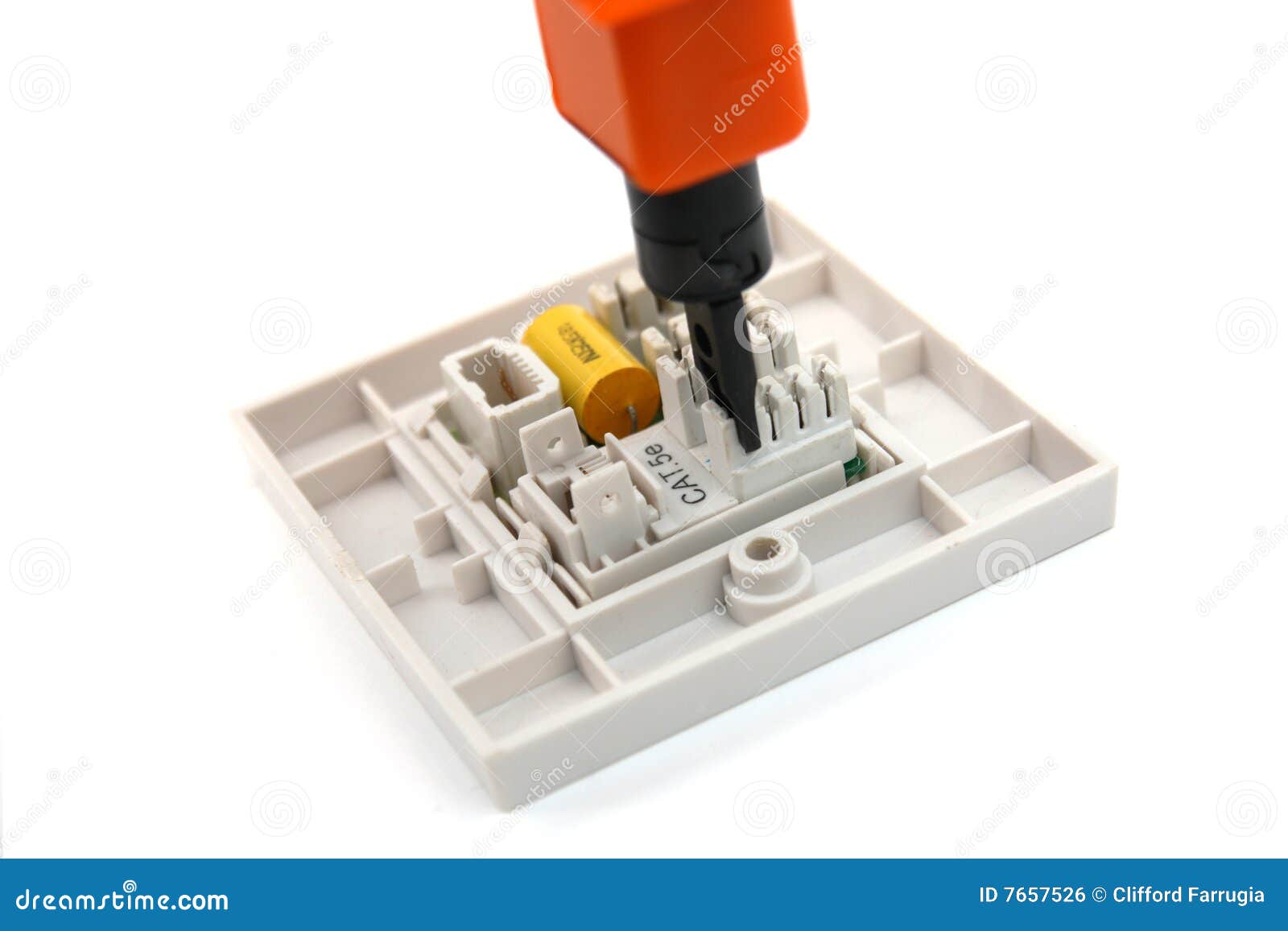 Punch-down Tool on RJ45 Wall Socket Stock Photo - Image of tool ...