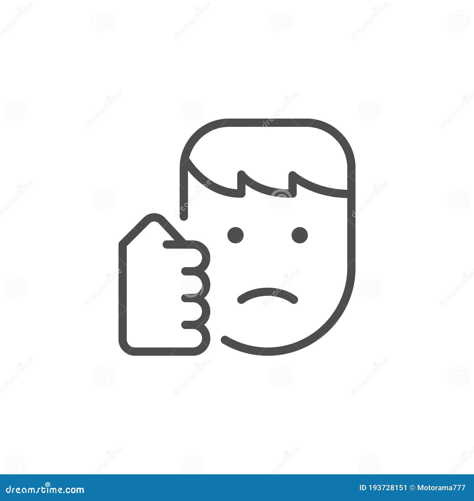 Punch in Face Line Outline Icon Stock Vector - Illustration of kick ...