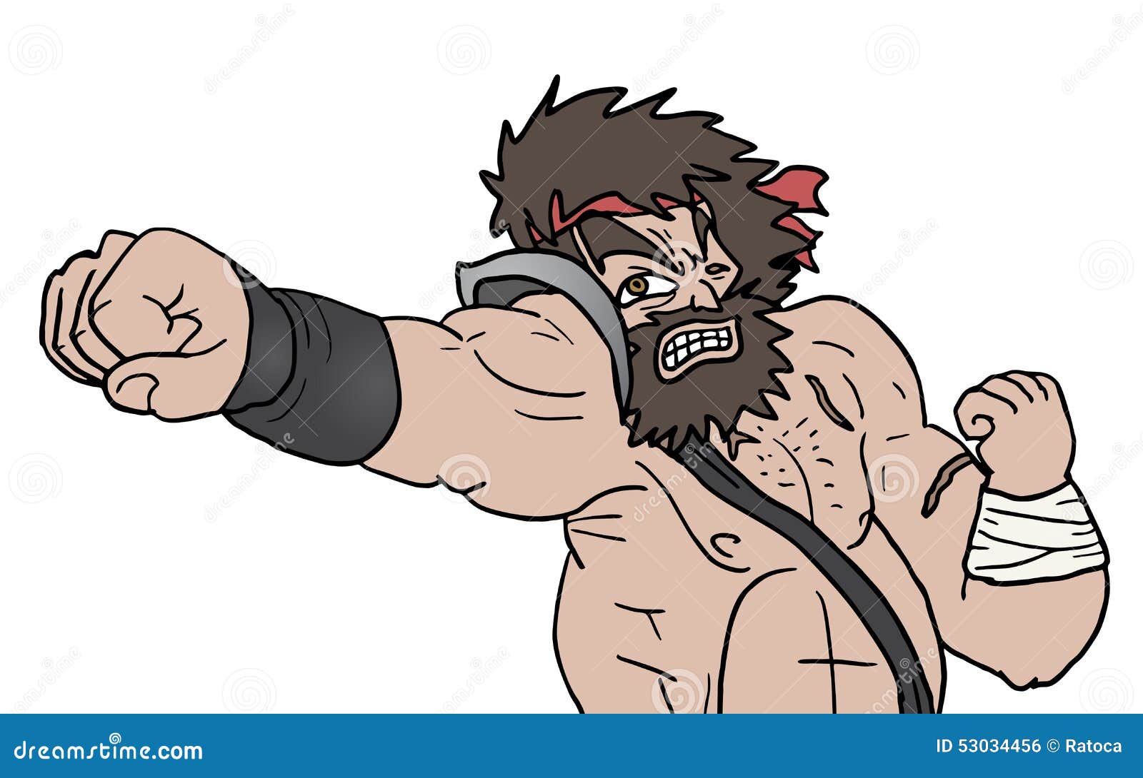 Hand Fighter In Heart Vector Illustration | CartoonDealer.com #218355098