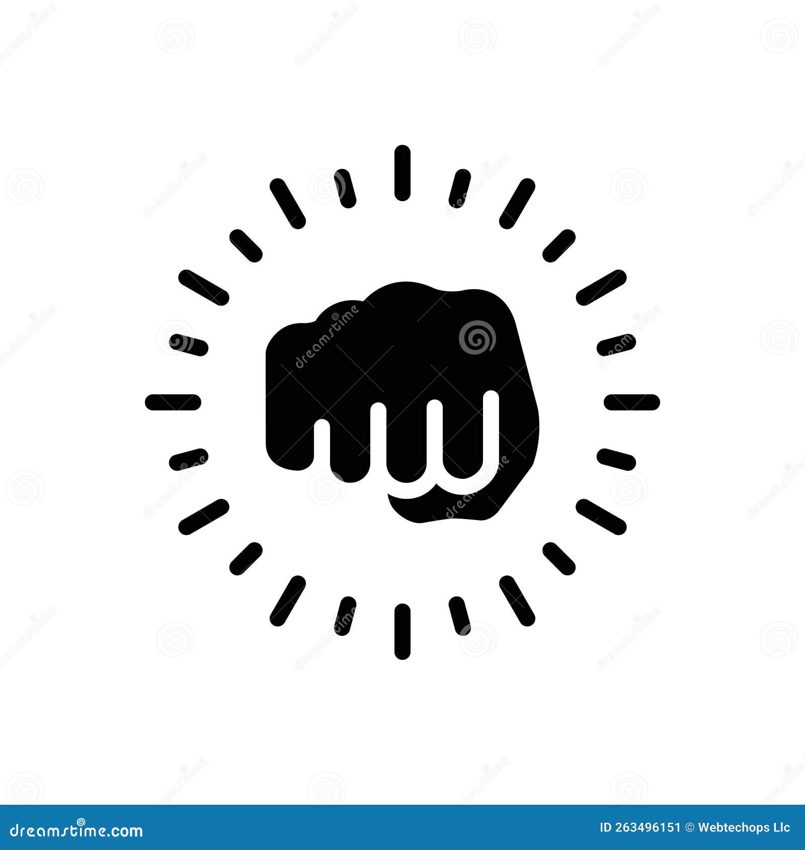 Black Solid Icon for Punch, Hit and Thump Stock Vector - Illustration ...