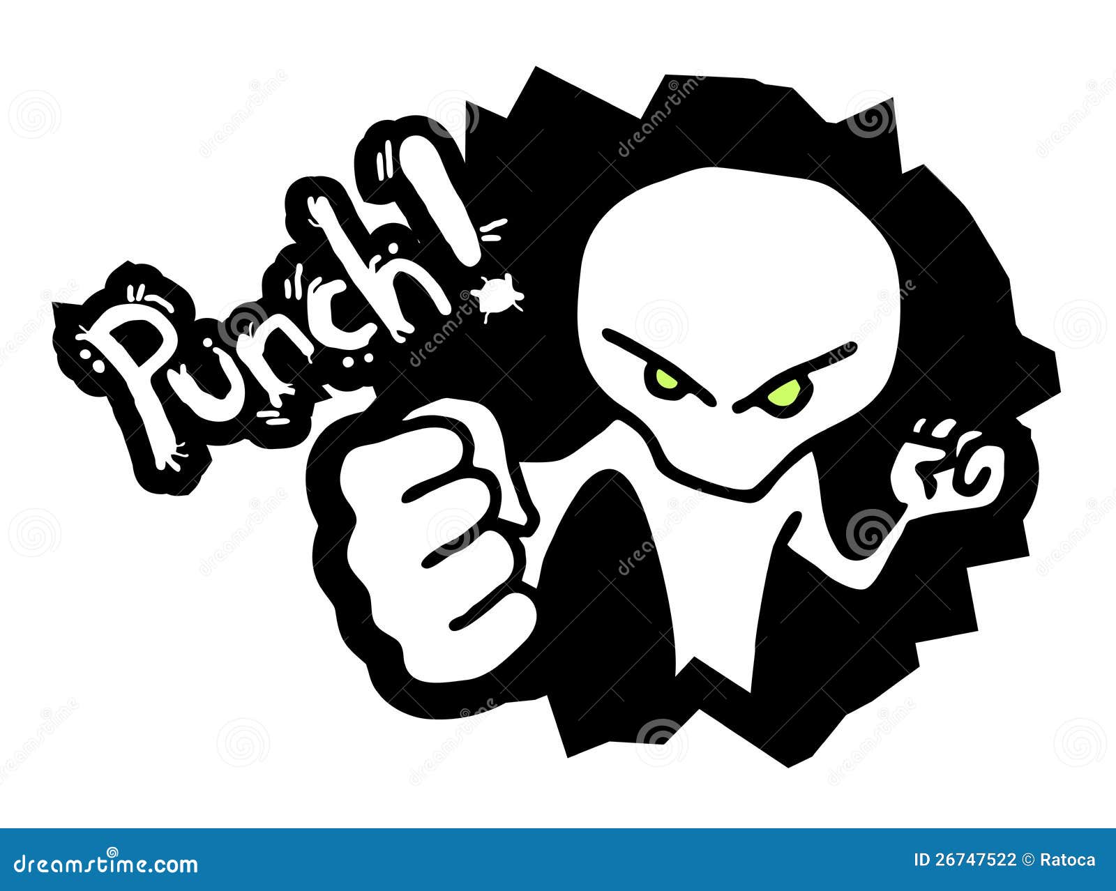 Punch monster hole stock vector. Illustration of comic - 26747522