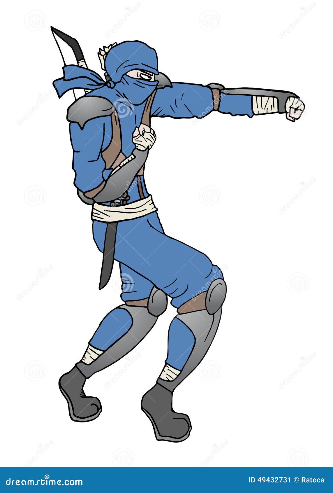 Punch ninja stock vector. Illustration of mailbox, fence - 49432731