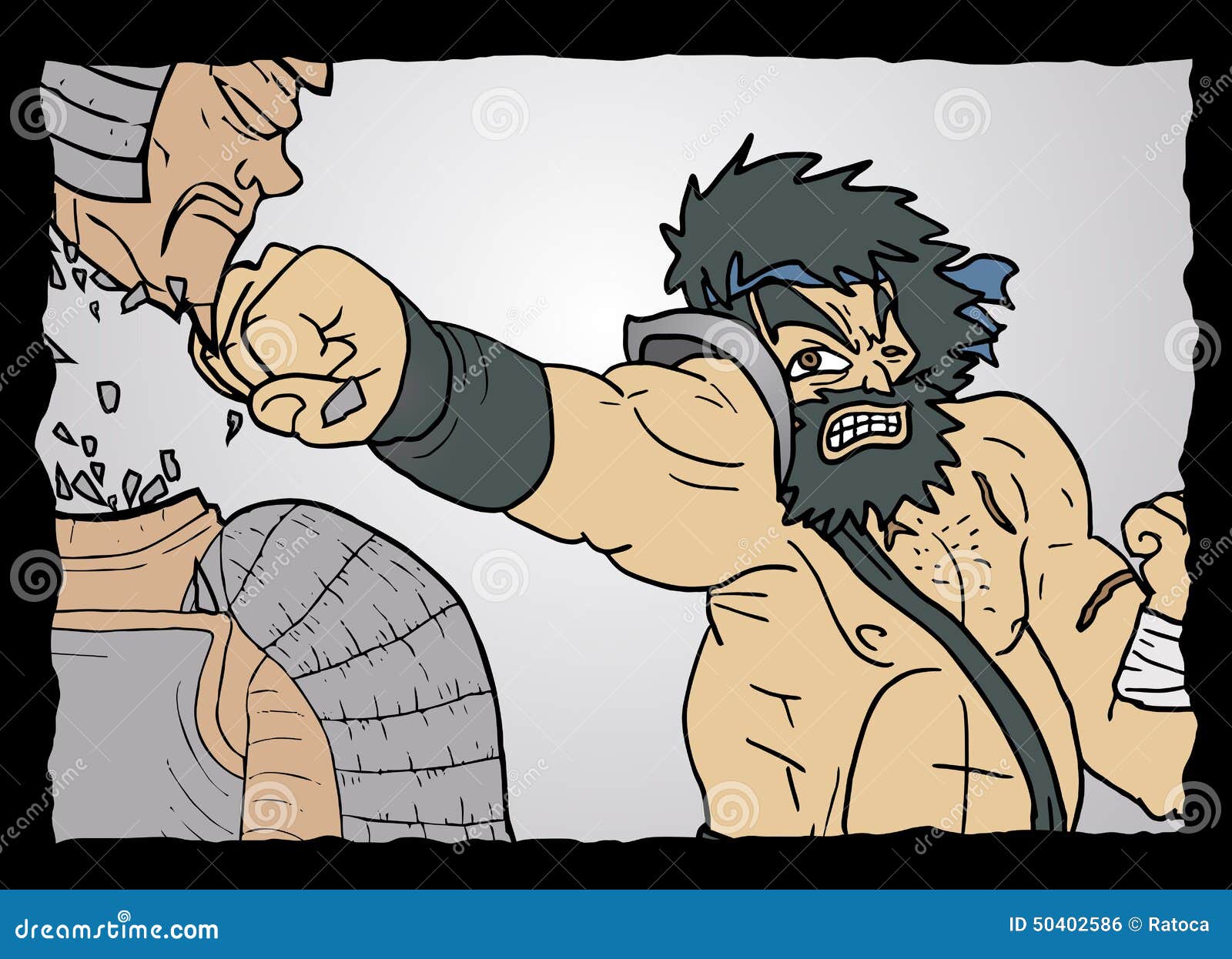 Punch statue stock vector. Illustration of break, stone - 50402586