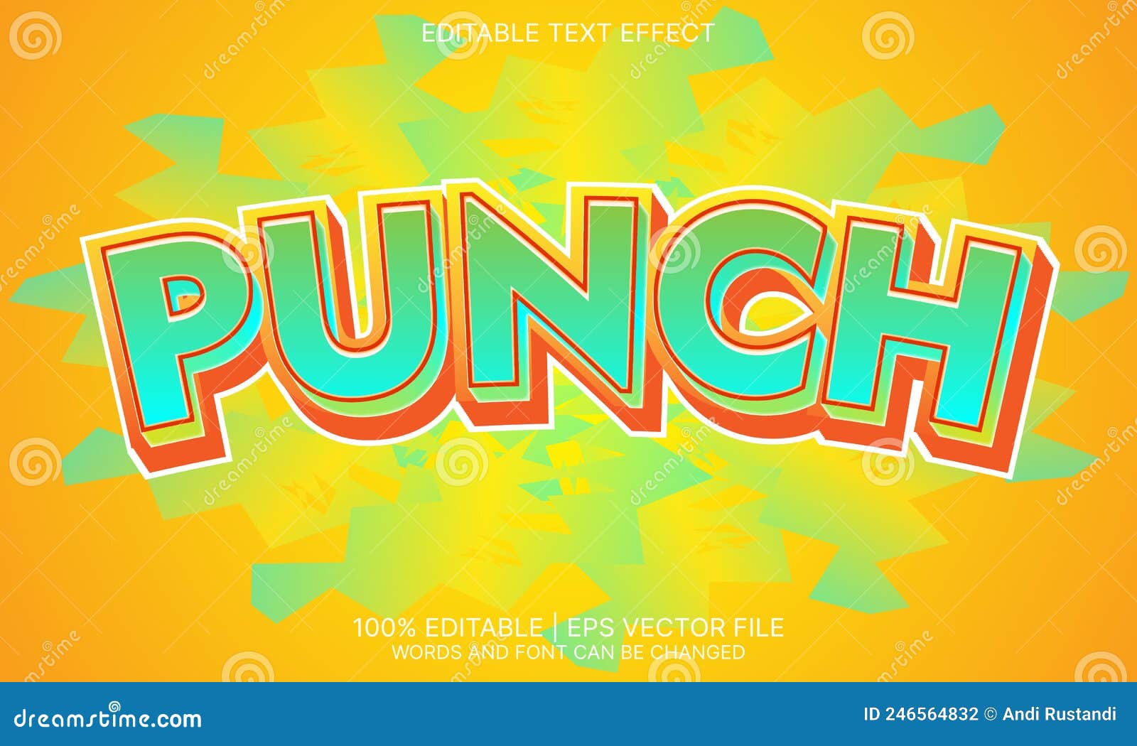 Punch Text Effect Wrapped Fun Style Stock Vector - Illustration of bold ...