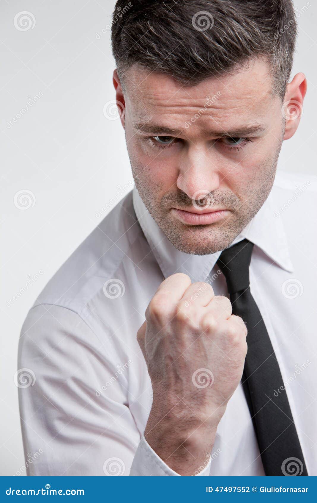 Punch Threat by Angry Dangerous Man Stock Photo - Image of necktie ...