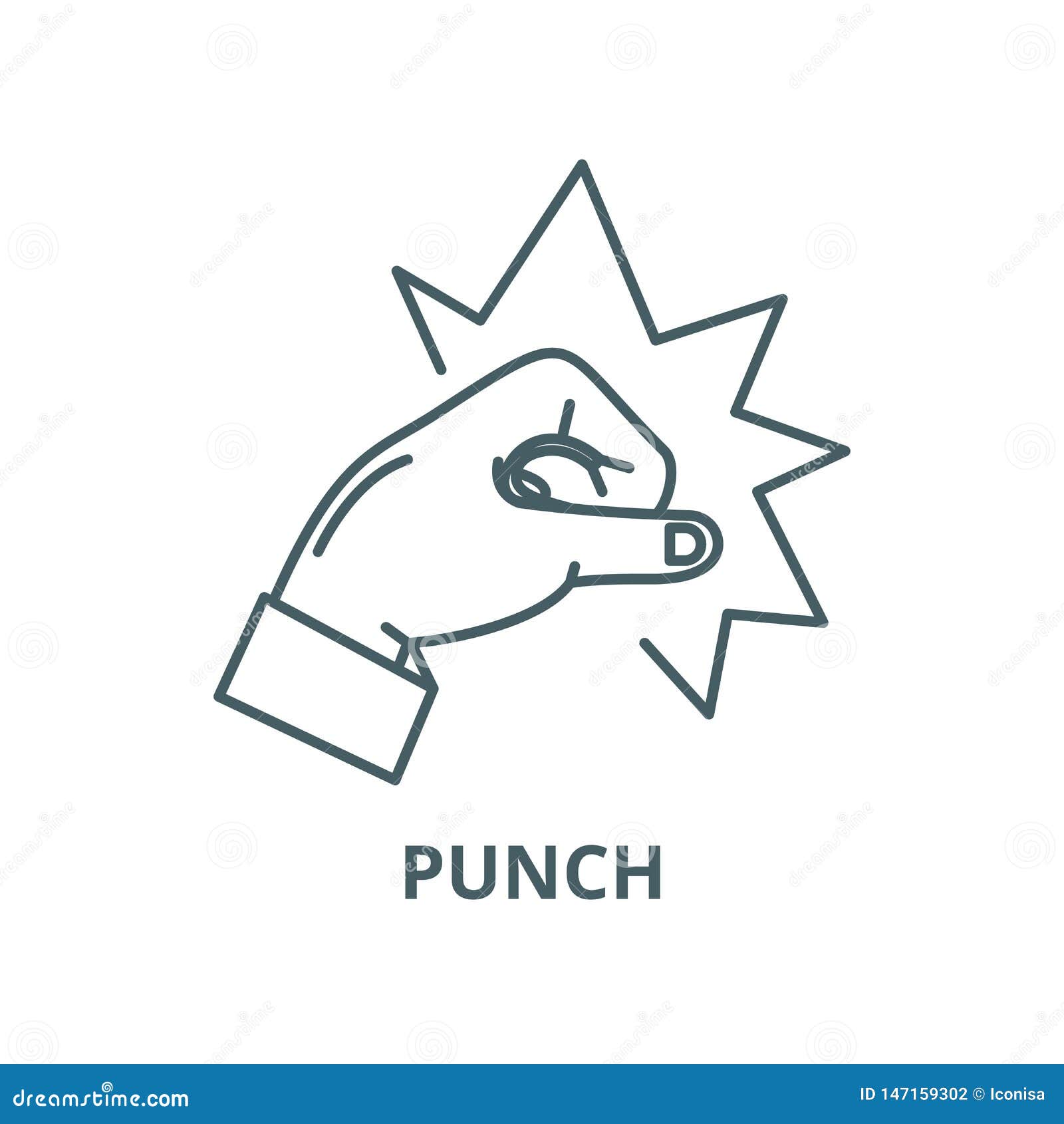 Punch Vector Line Icon, Linear Concept, Outline Sign, Symbol Stock ...