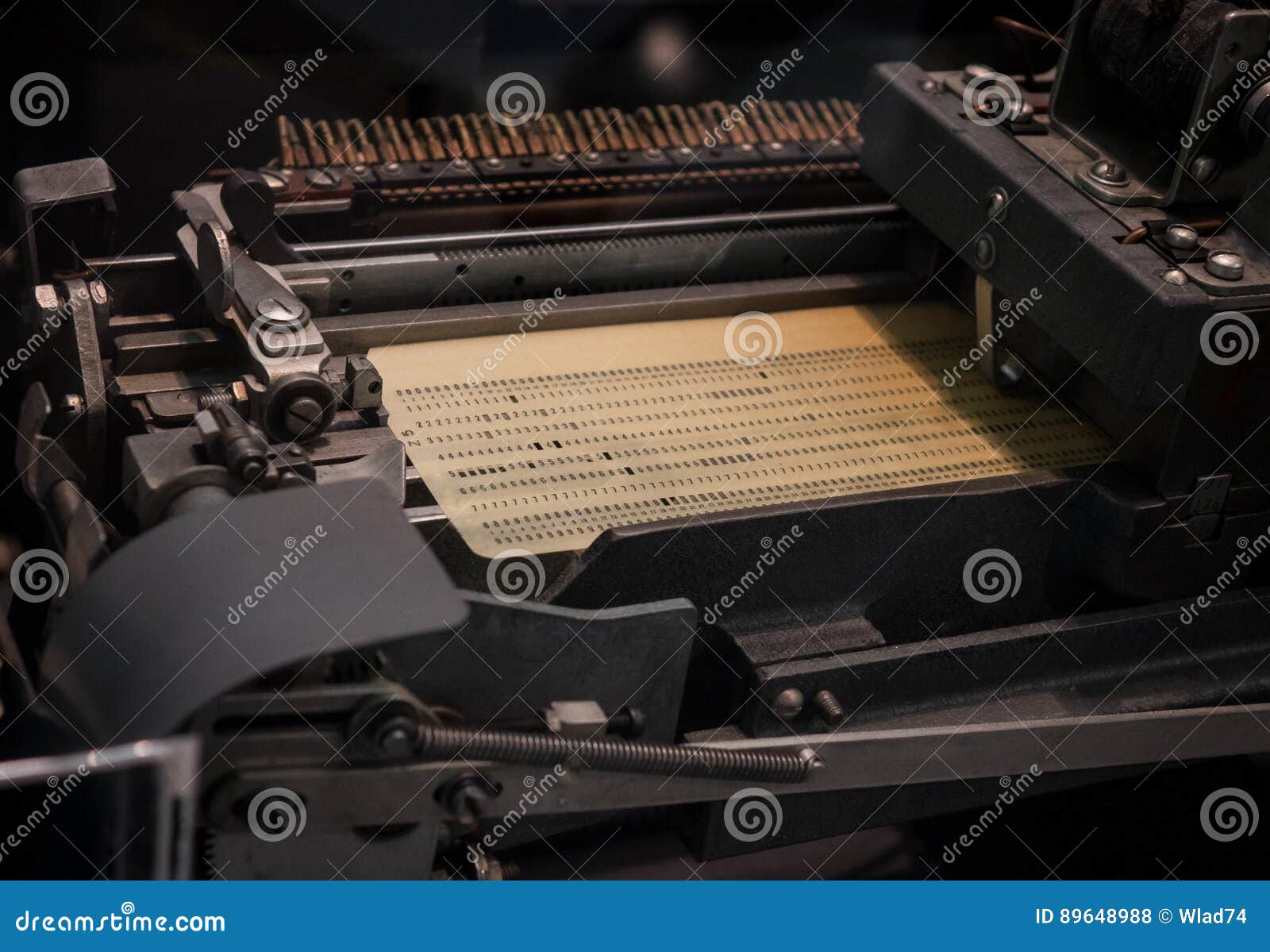 The Punched Card of an Old Device Stock Photo - Image of mechanism ...