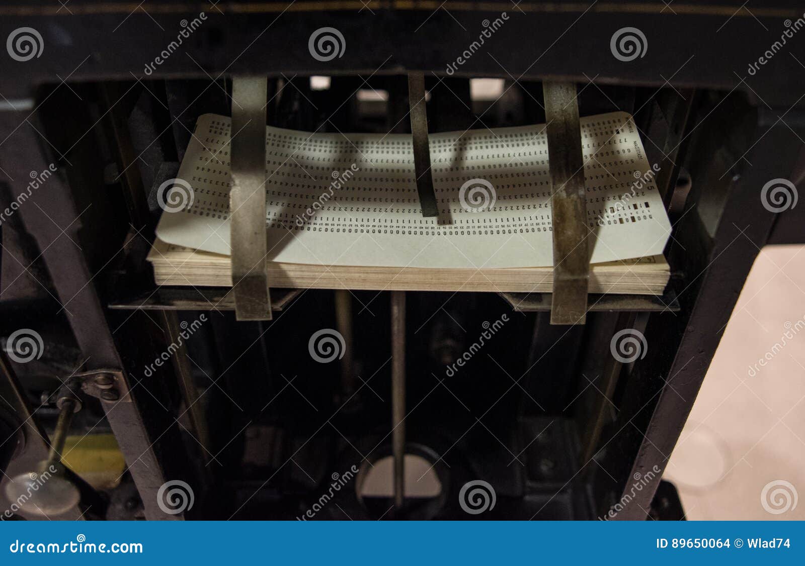 The Punched Card of an Old Device Stock Photo - Image of machine, retro ...