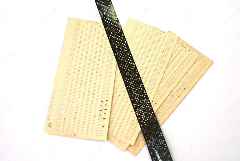 Punched card - tape stock image. Image of equipment, paper - 8857073