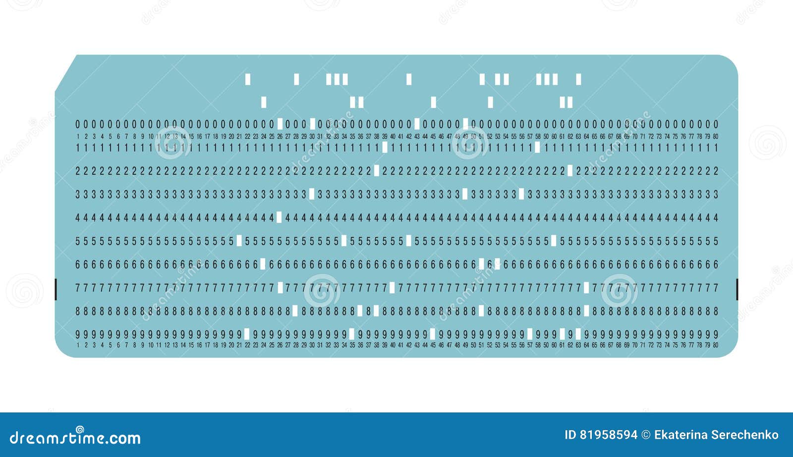 Punched Card. Vintage Computer Data Storage Stock Vector - Illustration ...