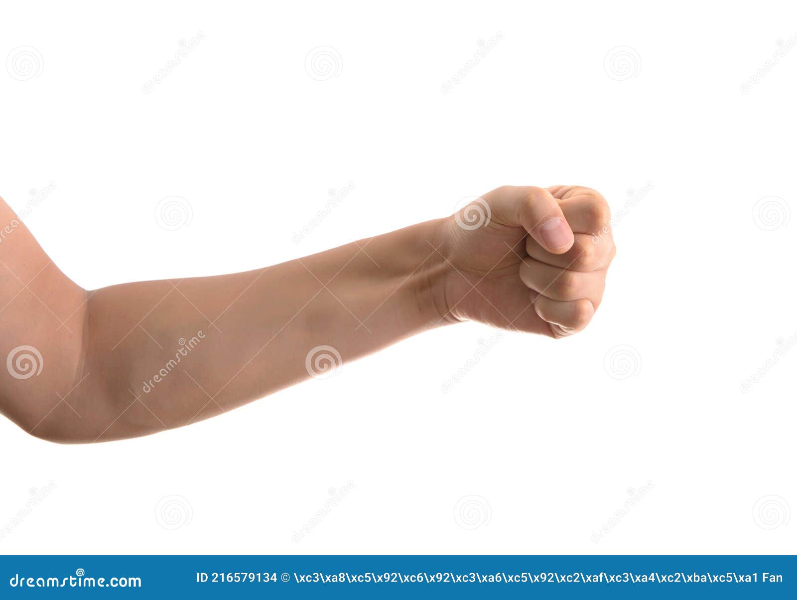 A Punched Hand in Front of a White Background Stock Photo - Image of ...
