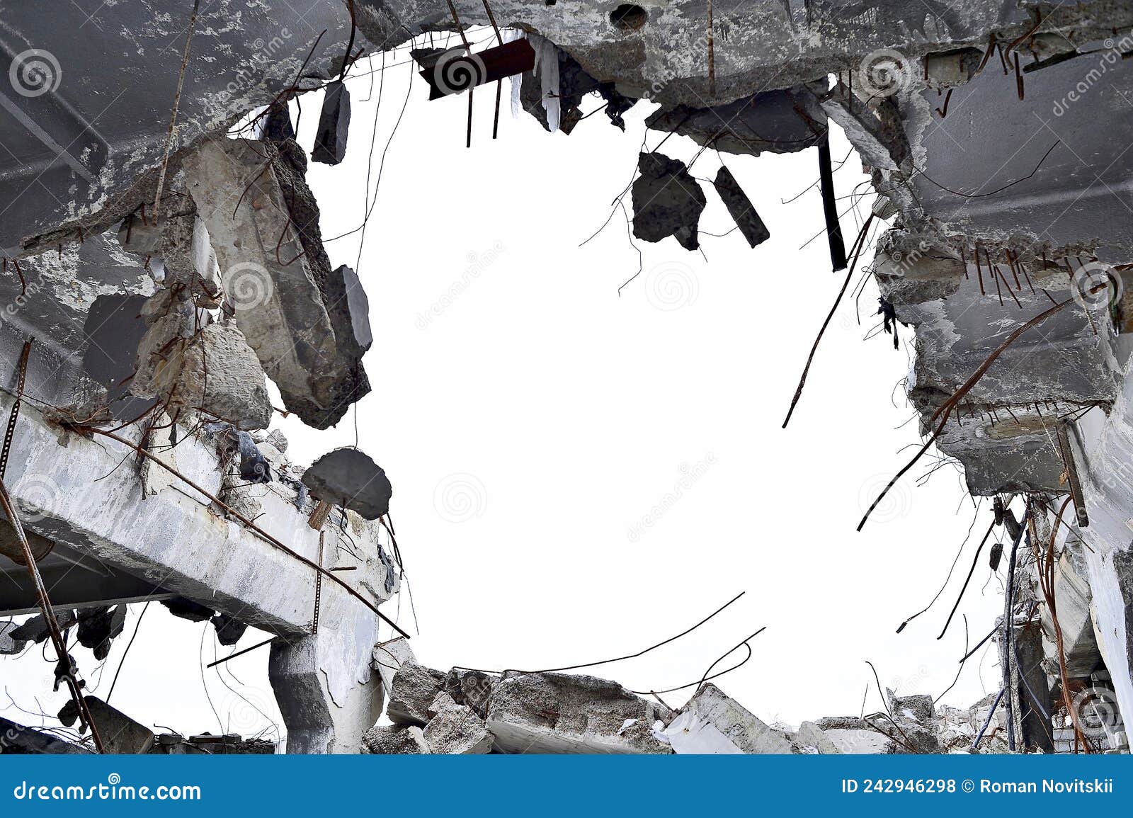 Punched a Huge Hole in the Basement of a Large Destroyed Concrete ...