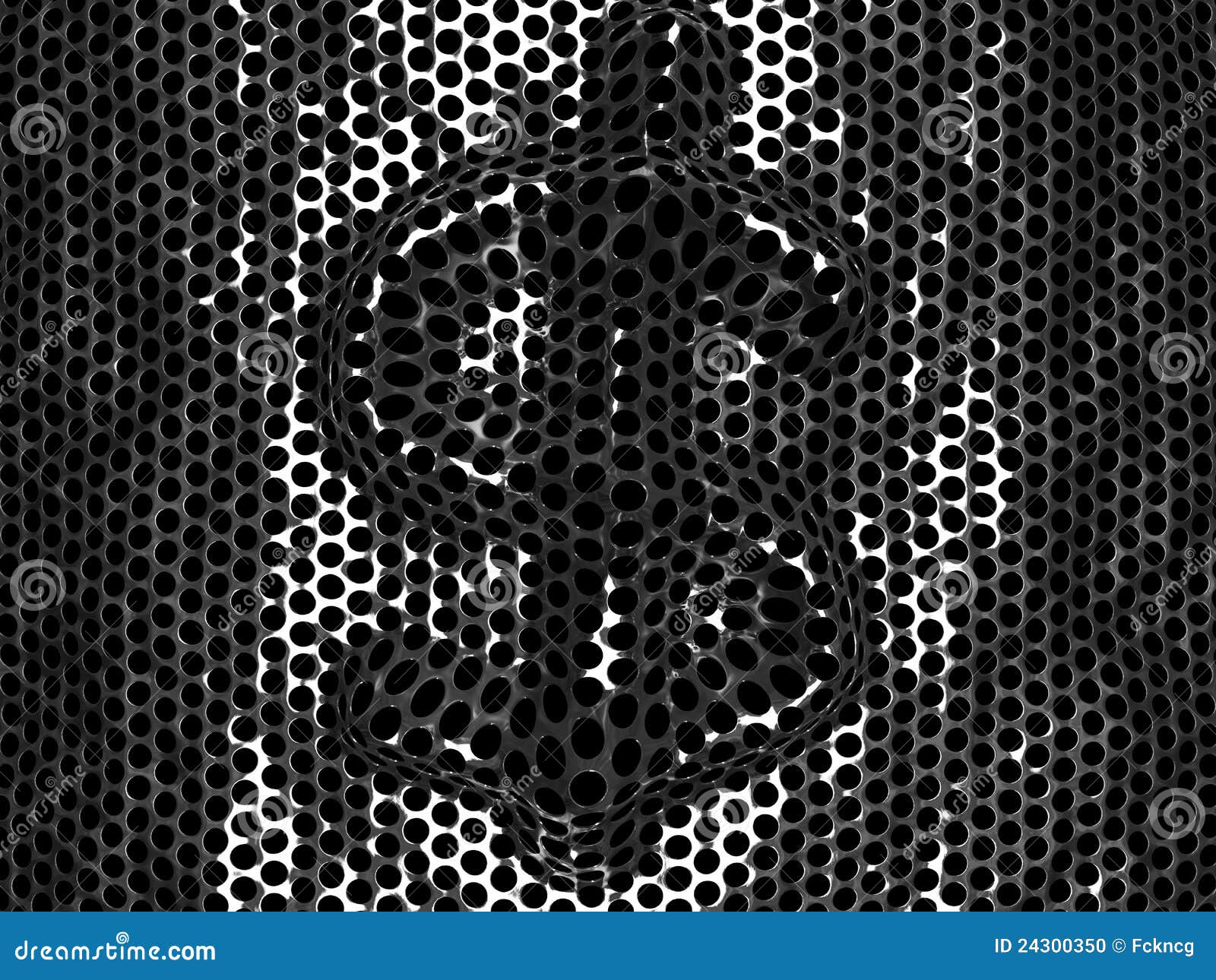 Punched Metal Grid with Convex Dollar Element Stock Illustration ...
