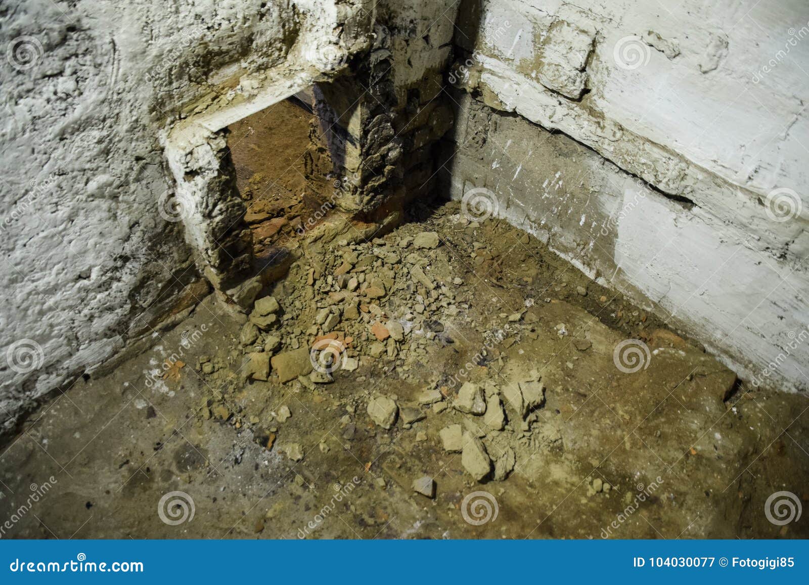 The Punched Wall. the Opening Which is Beaten Out in a Wall. Stock ...