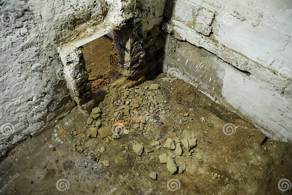 The Punched Wall. the Opening Which is Beaten Out in a Wall. Stock ...