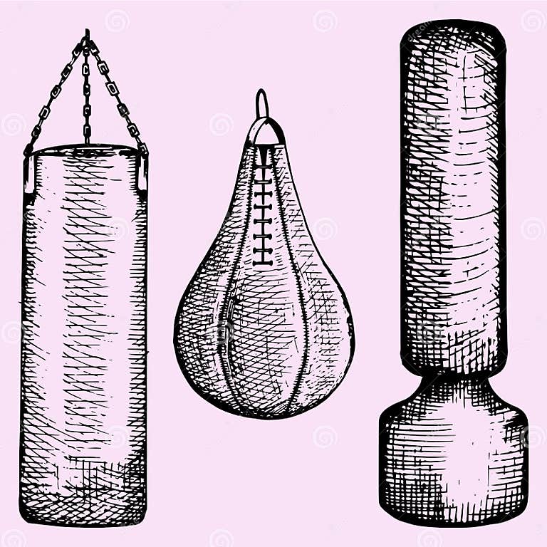 Punching bag, boxing stock vector. Illustration of health - 66166323