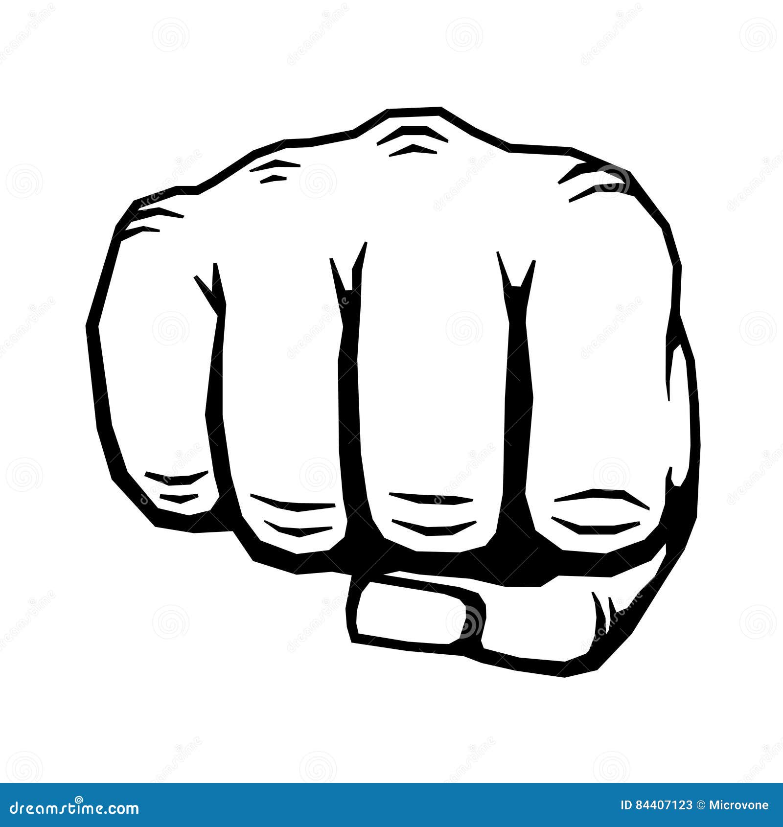 Punching Hand With Clenched Fist Vector Illustration | CartoonDealer ...