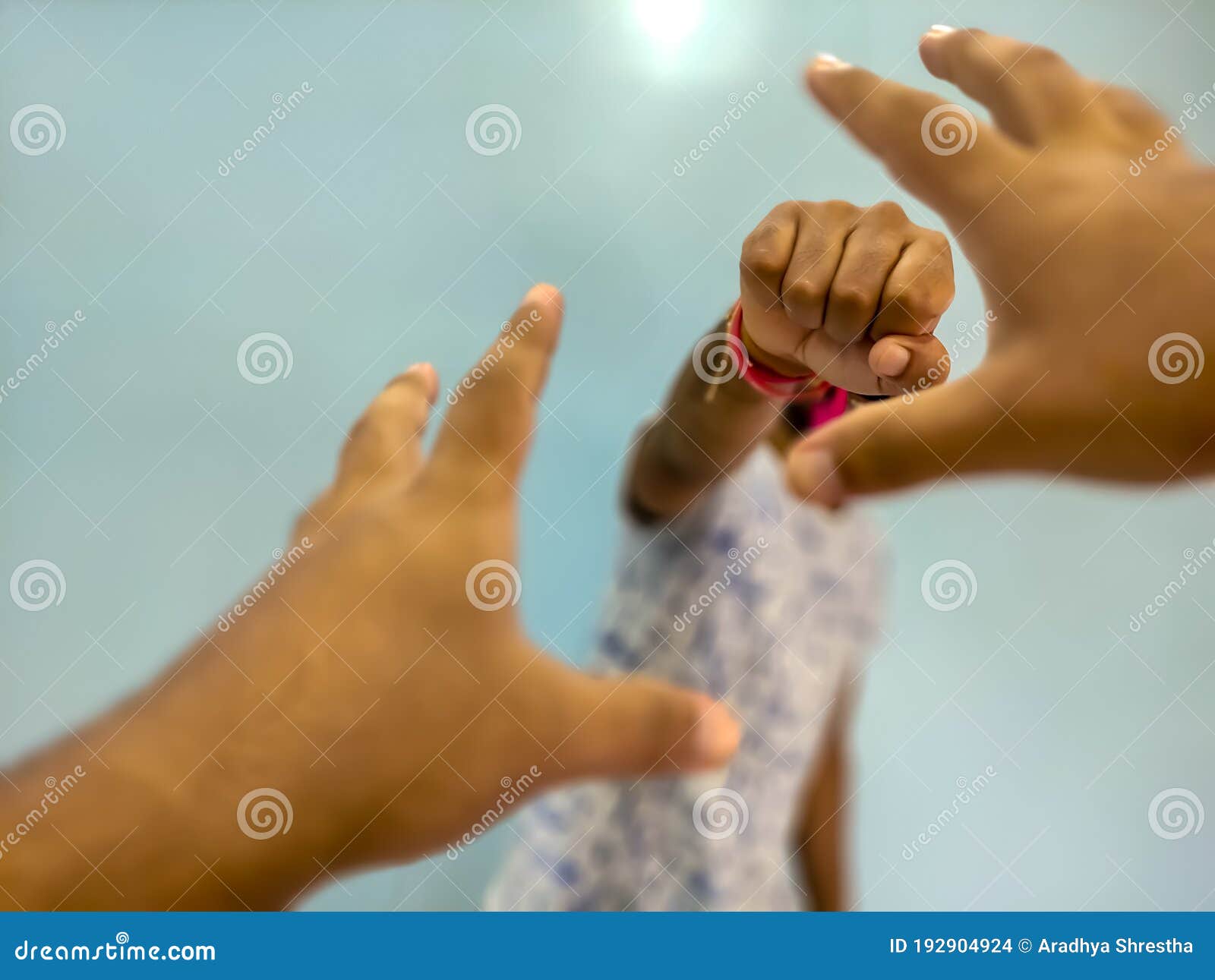 Punching Hand and Defending Hands Selective Focus on Subject Stock ...