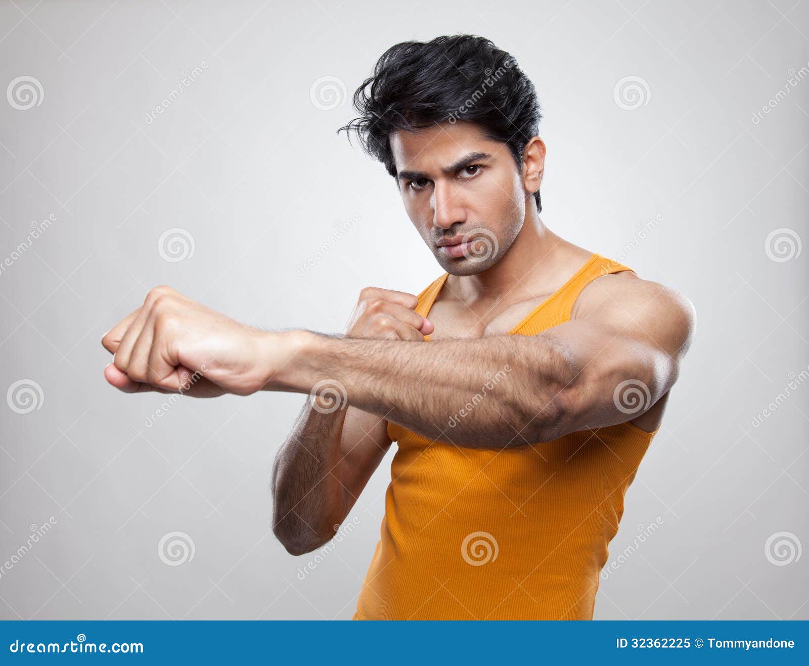 Punching hard stock image. Image of male, fighter, fist - 32362225