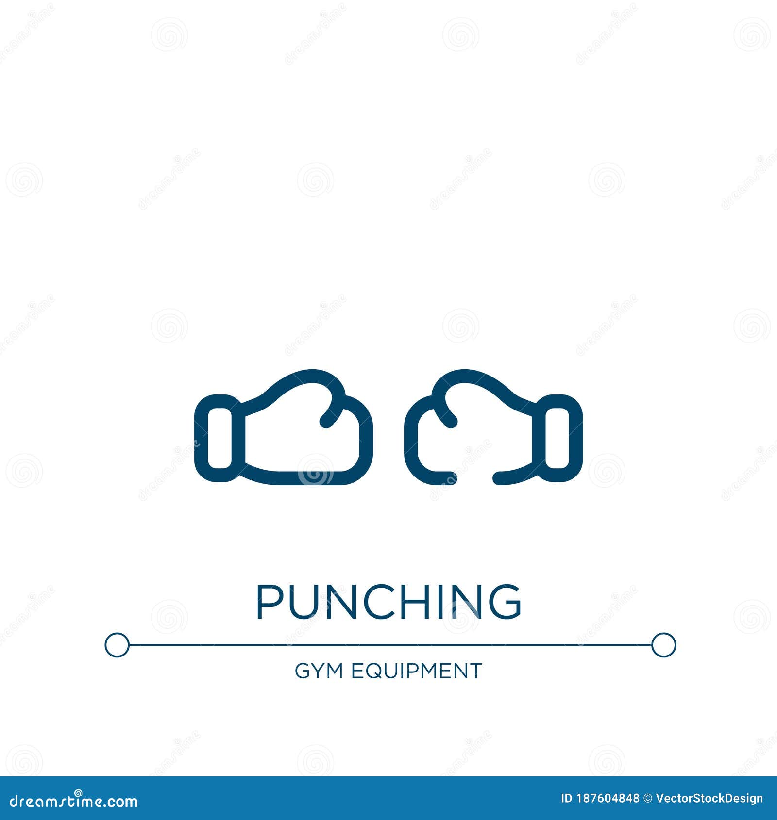 Punching Icon. Linear Vector Illustration from Thai Boxing Collection ...
