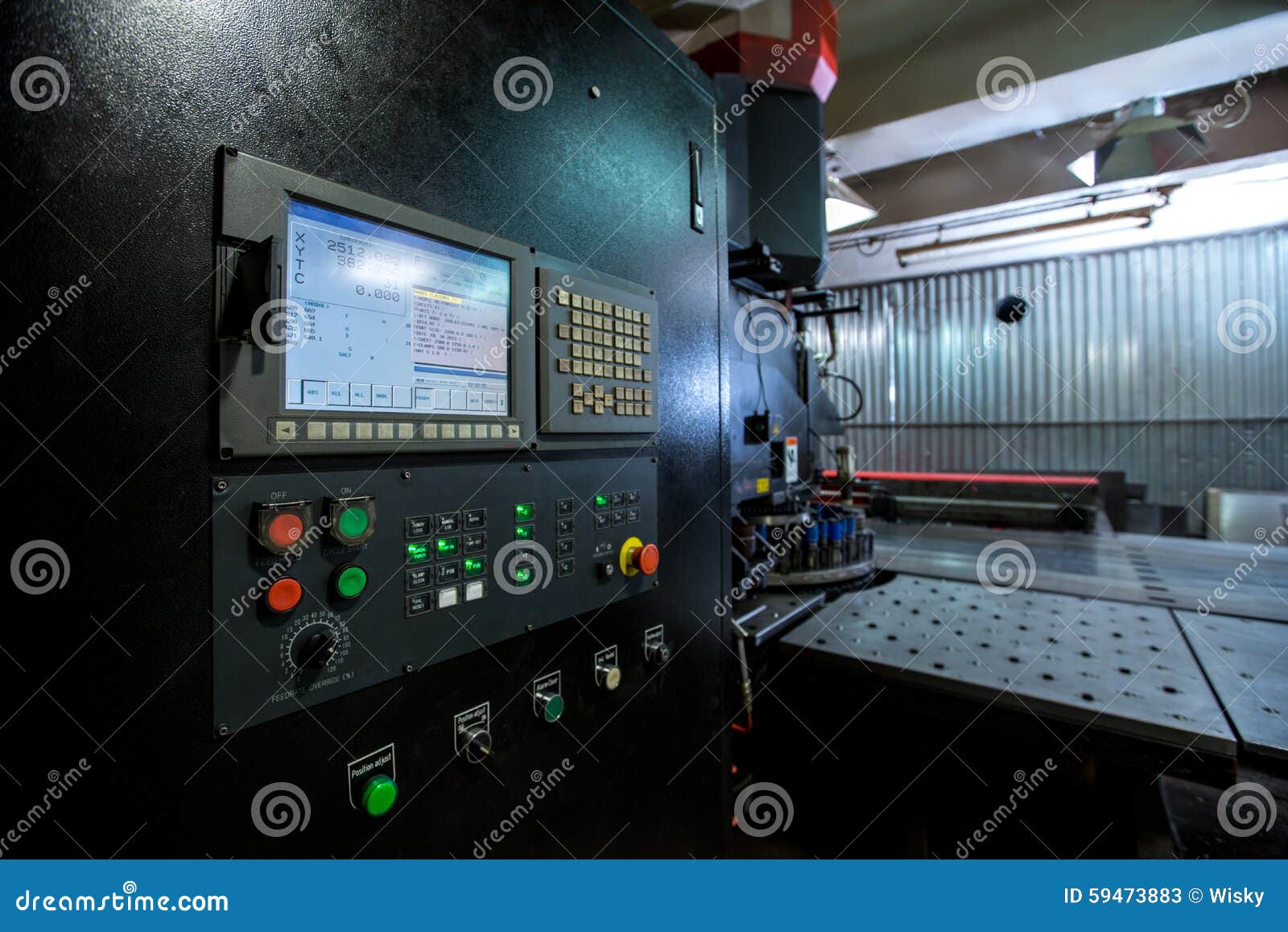 Punching Machine. Foreground of Control Panel Stock Image - Image of ...