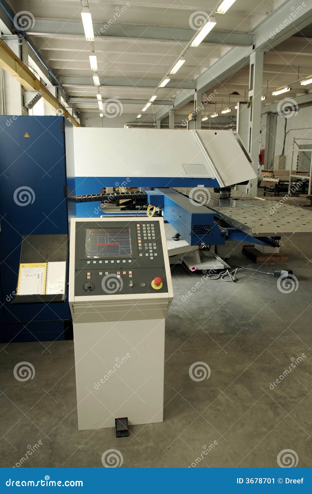 Punching Machine and Work Conveyor Stock Image - Image of building ...