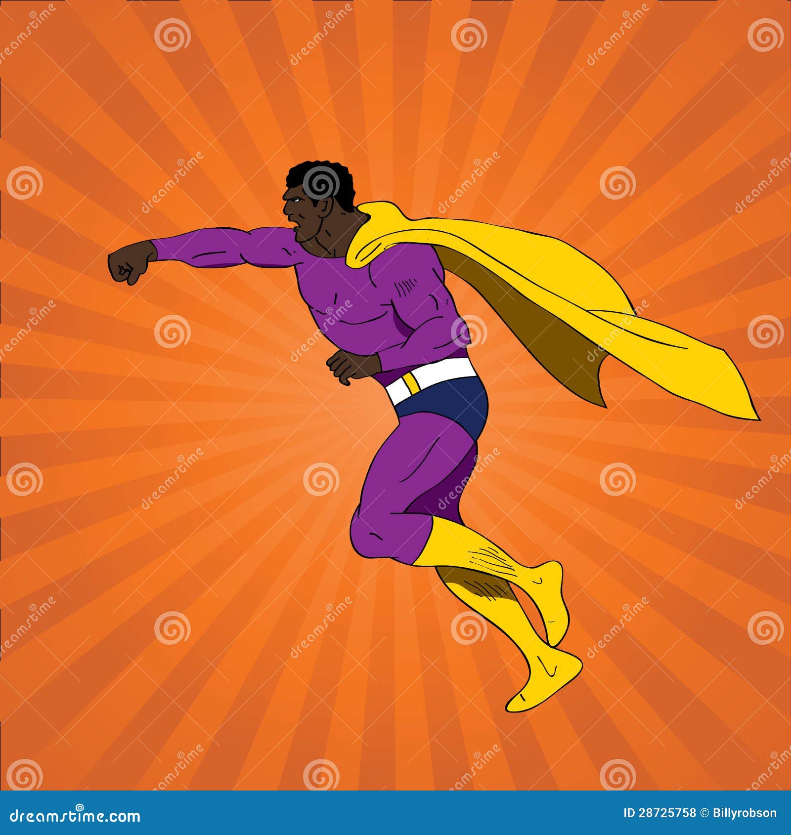 Superhero Punching Vector Illustration | CartoonDealer.com #7161422