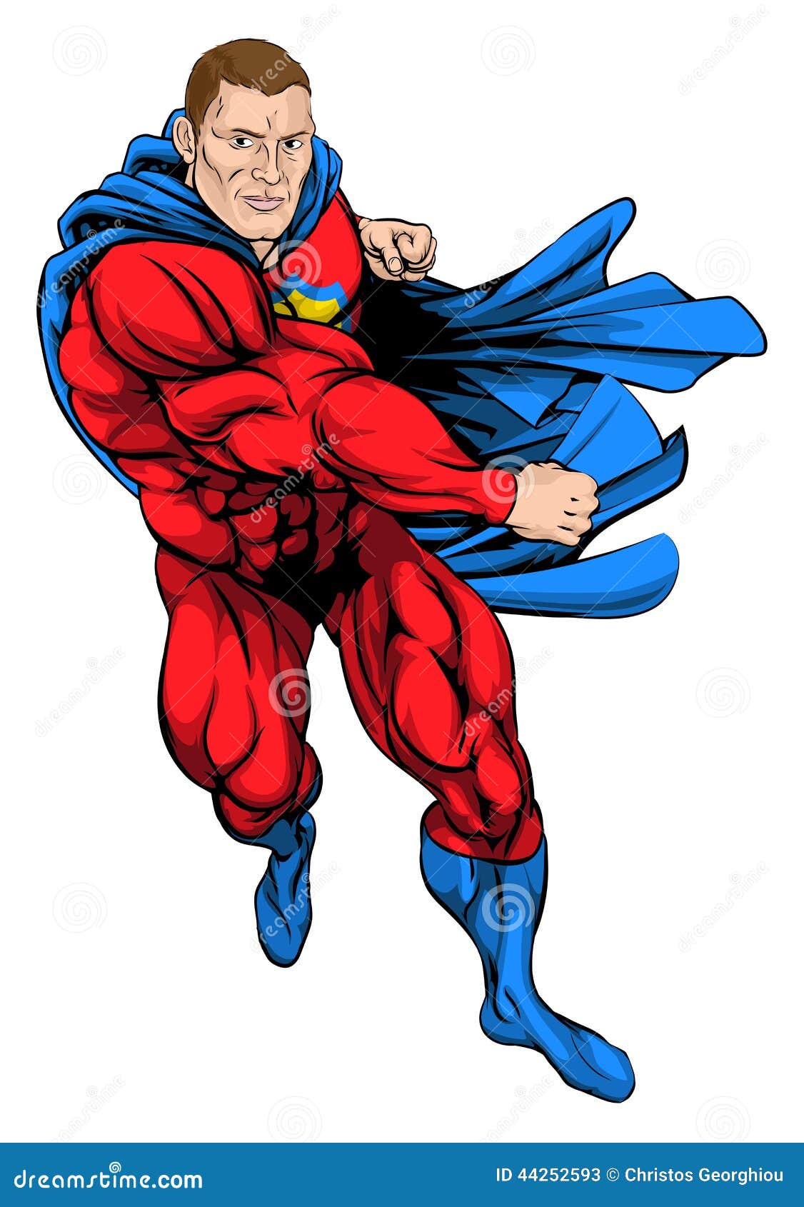 Superhero Punching Bad Guy Royalty-Free Illustration | CartoonDealer ...