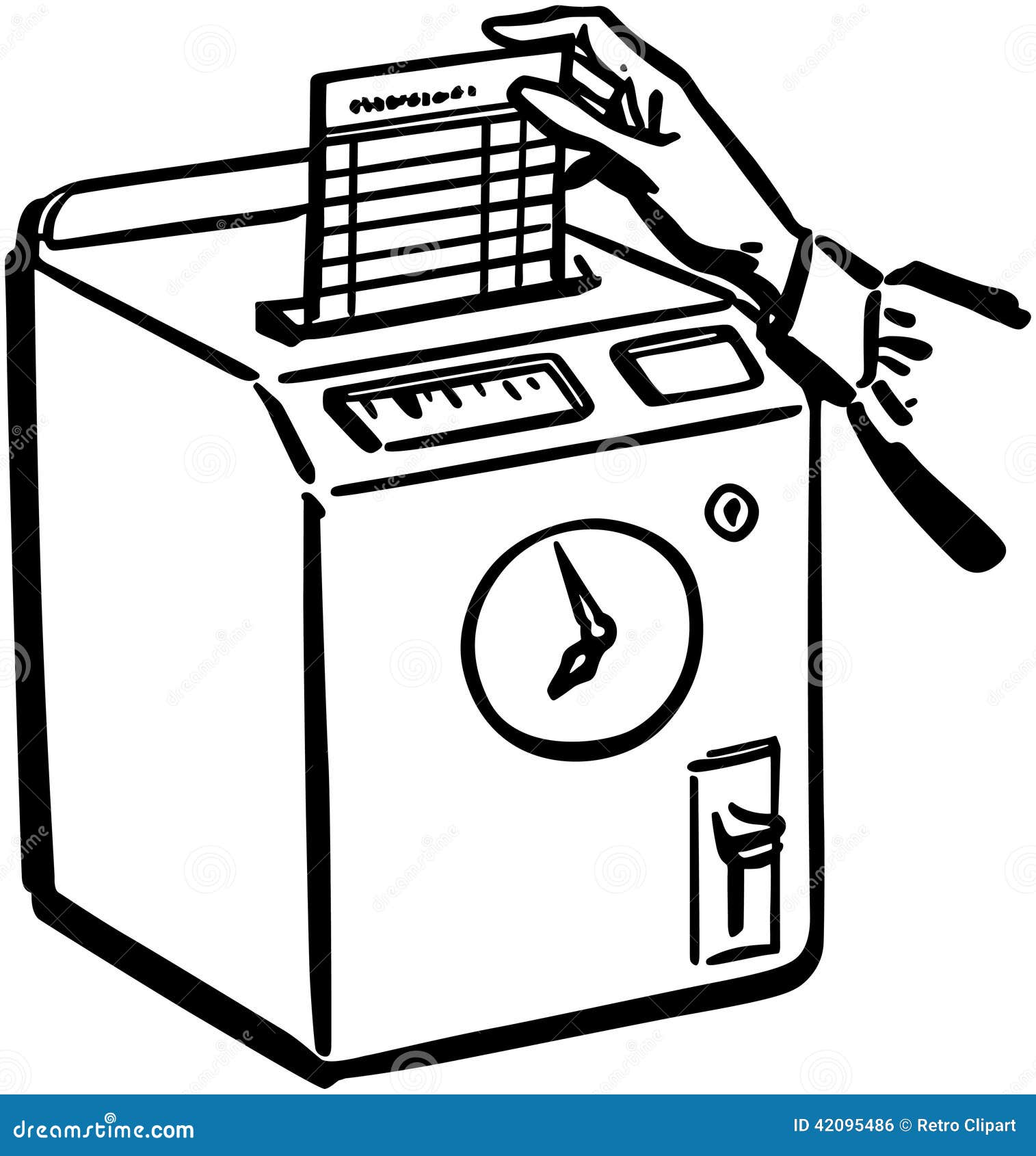 Punching the Time Clock stock vector. Illustration of fifties - 42095486