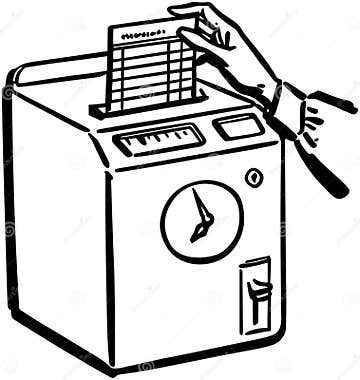 Punching the Time Clock stock vector. Illustration of fifties - 42095486