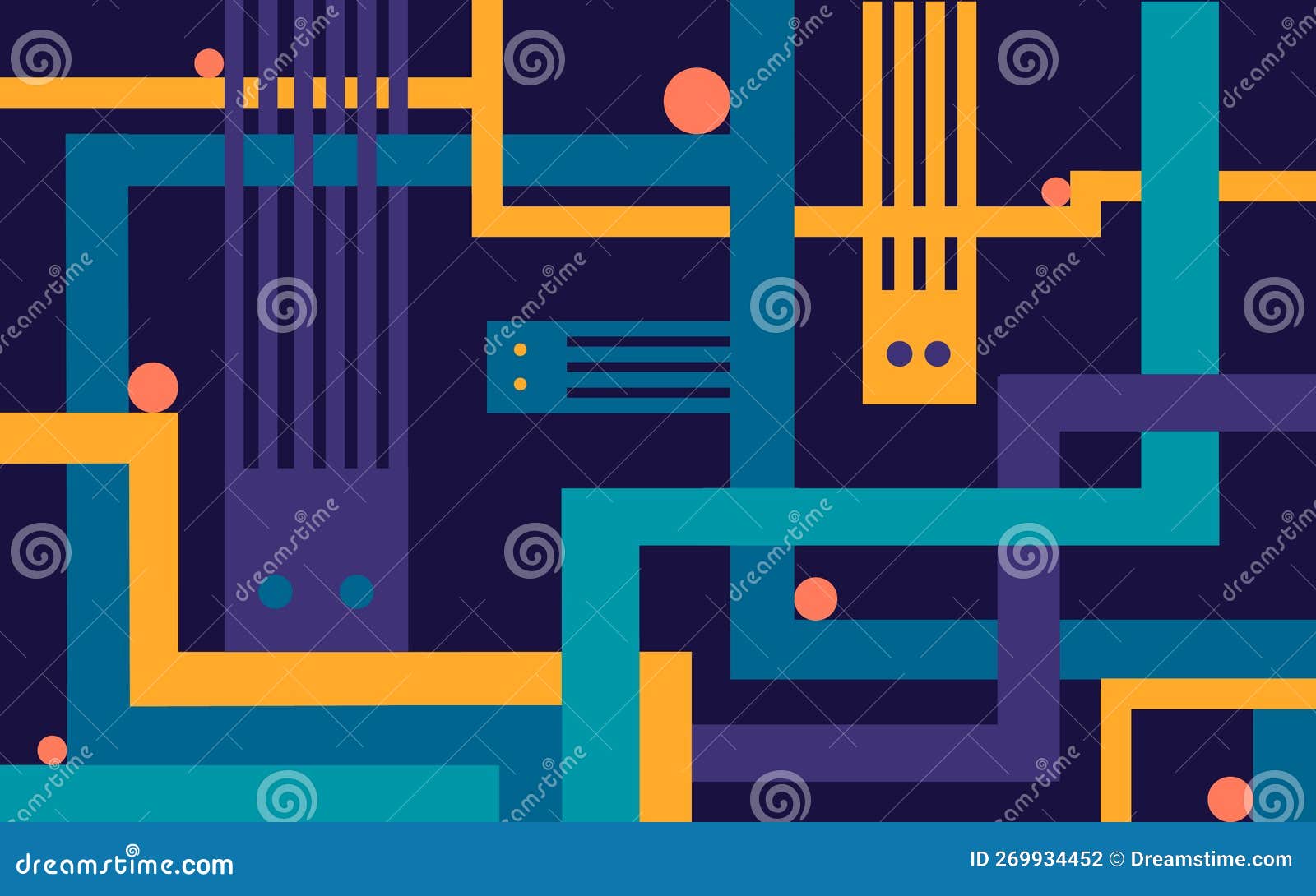 Punchy Bright Abstract Vector Geometric Background. Collage of Colored ...