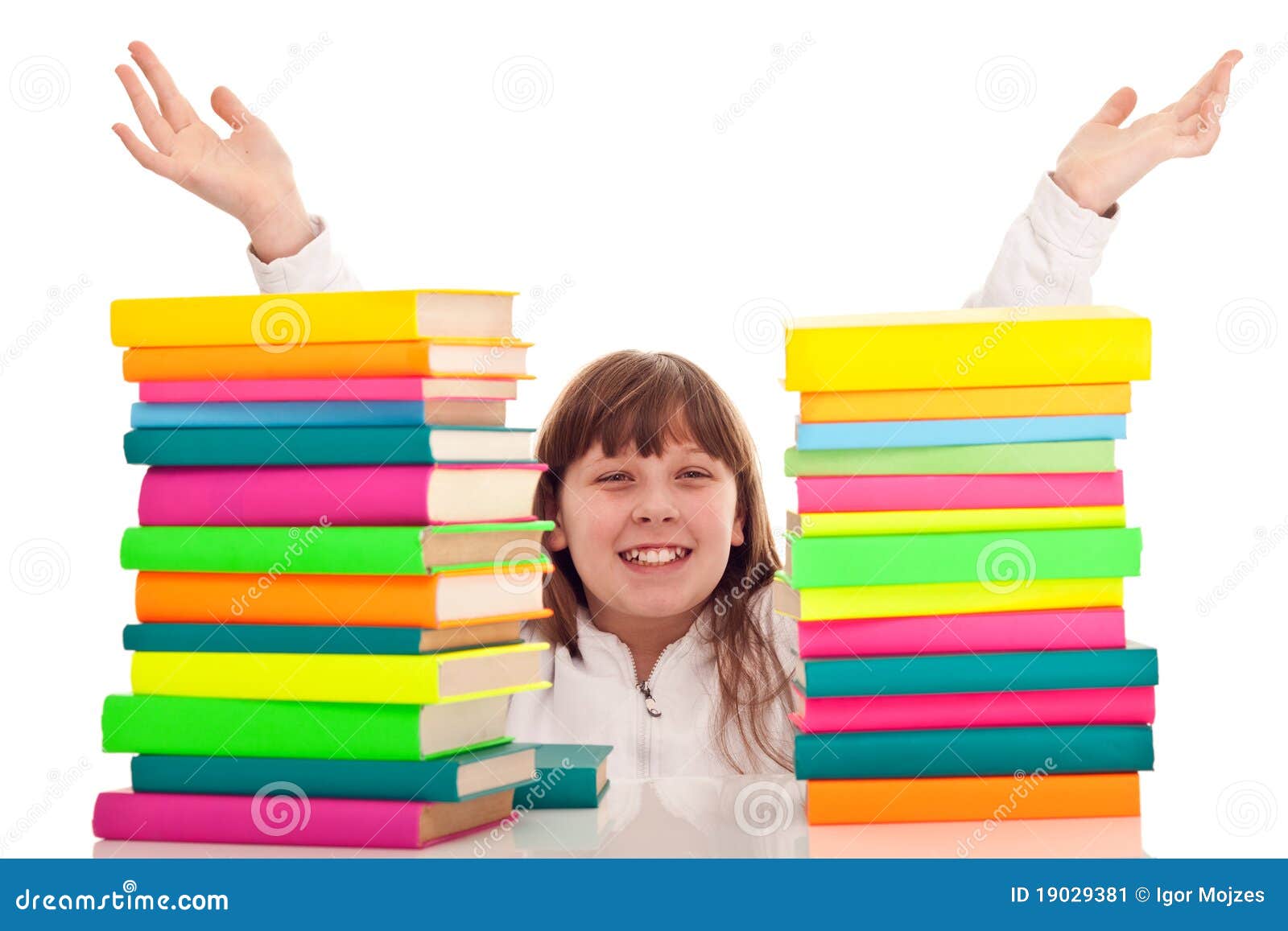Punctate girl with books stock image. Image of child - 19029381