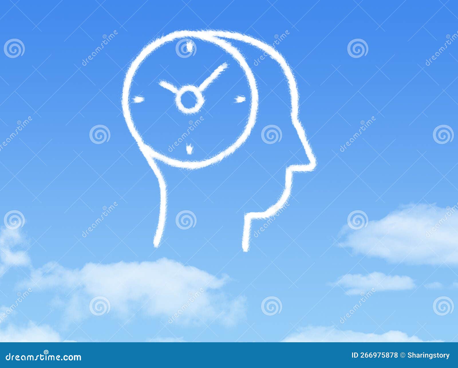 Punctuality cloud shape stock photo. Image of time, business - 266975878