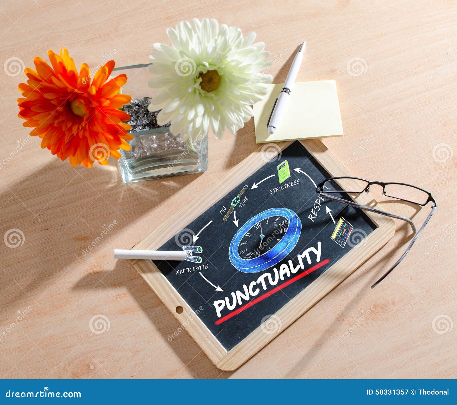 Punctuality concept stock image. Image of blackboard - 50331357