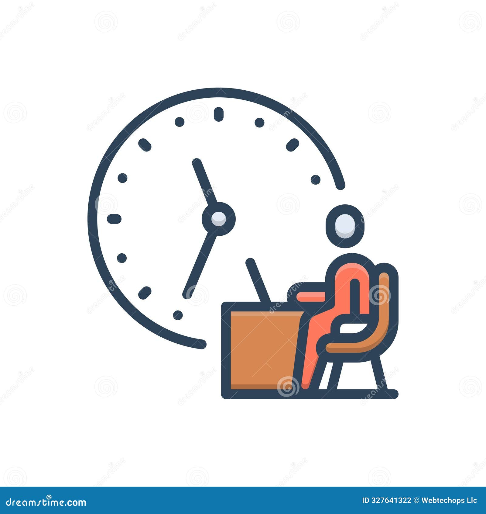 Color Illustration Icon for Punctuality, Accurate and Office Stock ...