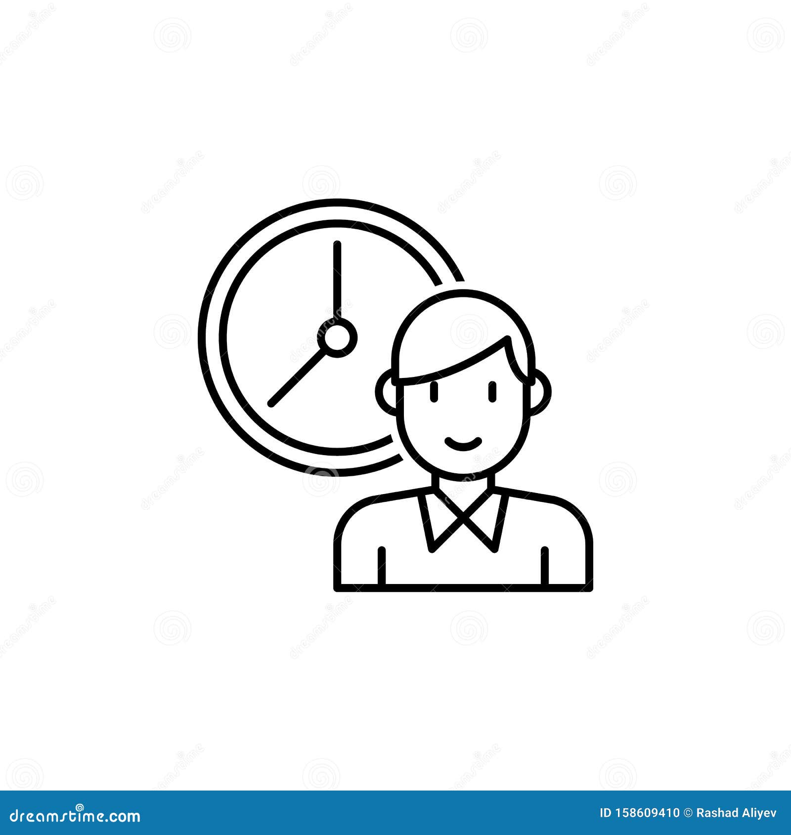 Punctuality Icon, Black Sign With Strokes, Concept Illustration ...