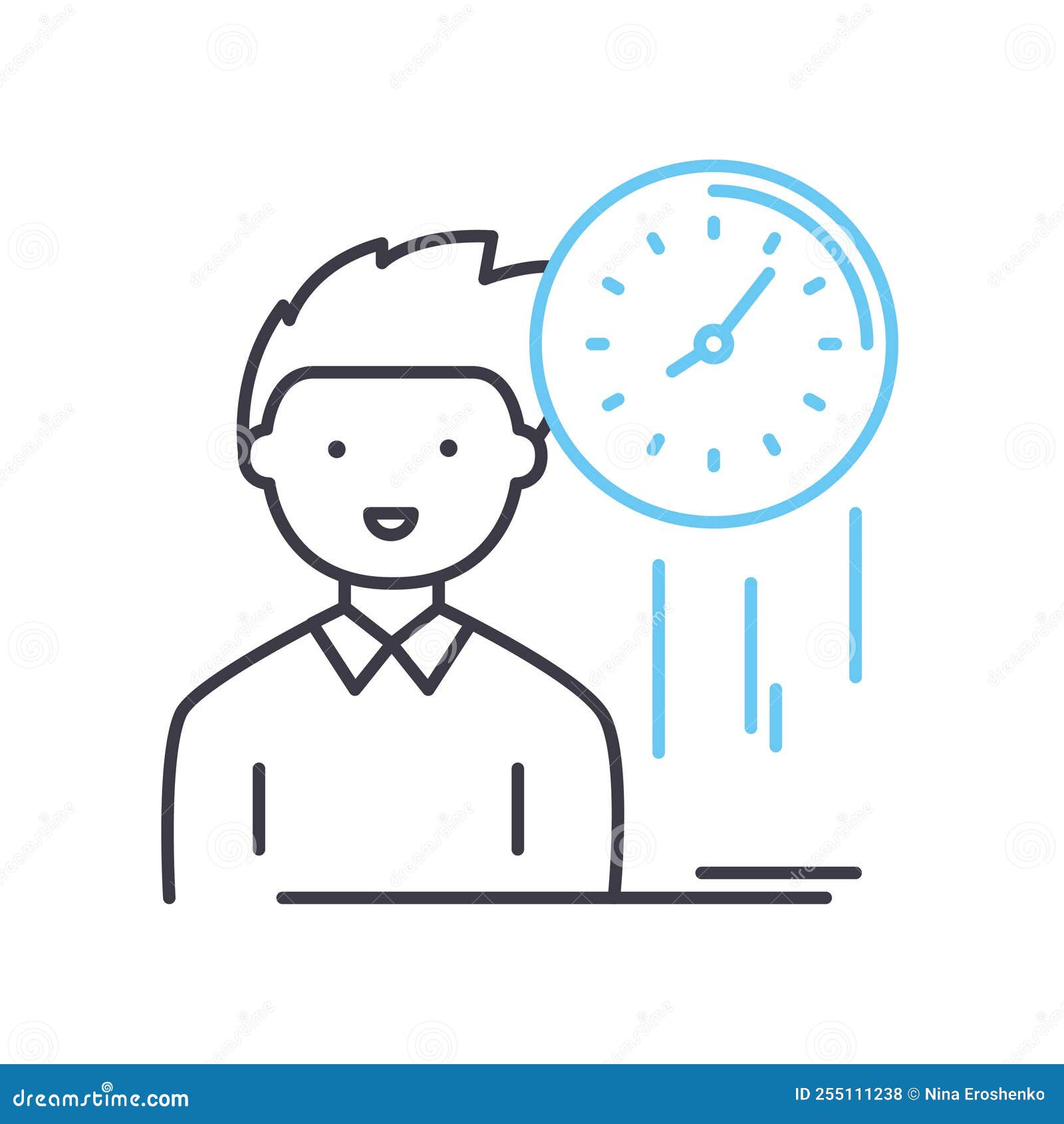 Punctuality Line Icon, Outline Symbol, Vector Illustration, Concept ...