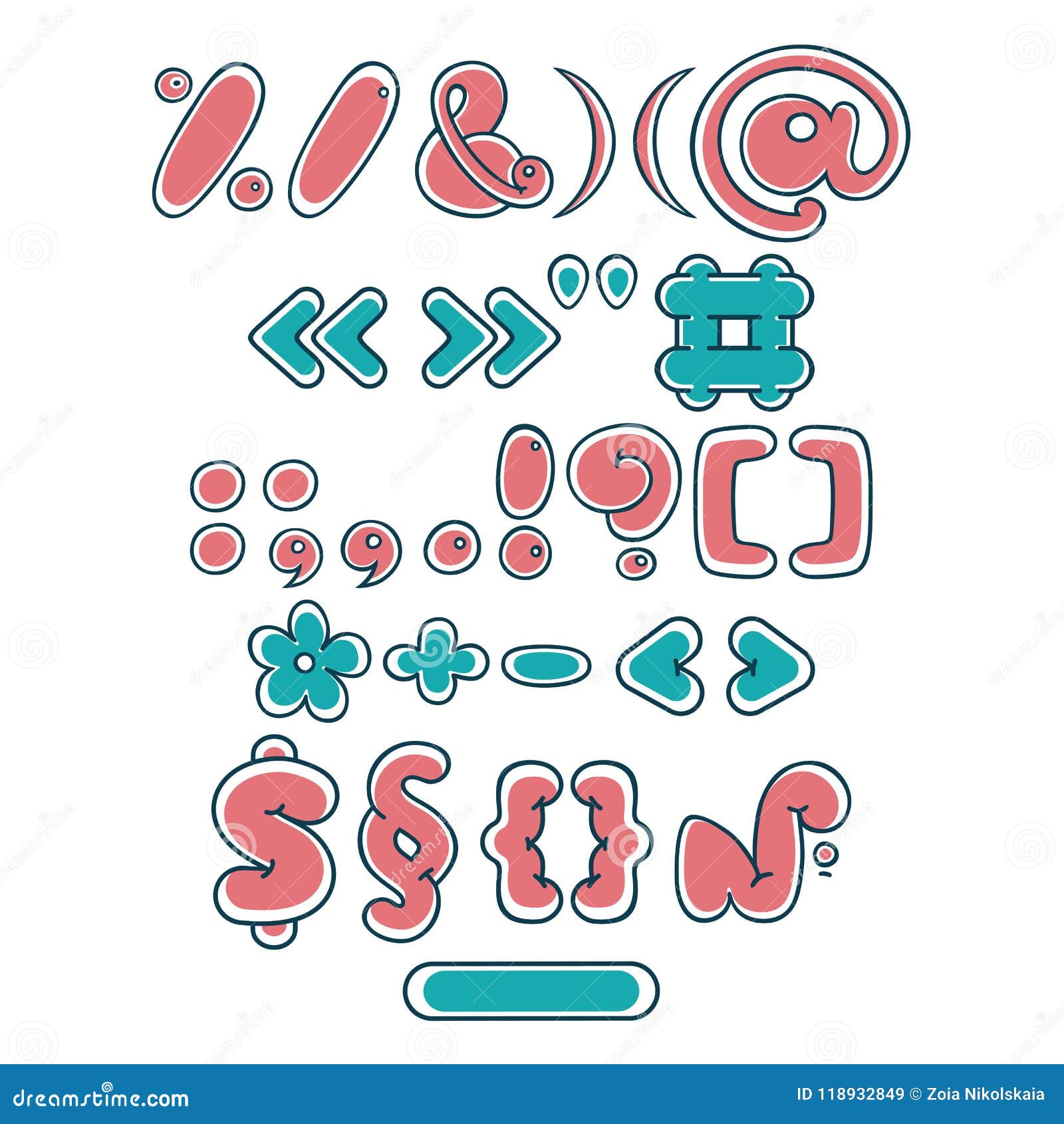 Punctuation Marks. Cartoon Cute Letter Bubble Stock Vector ...
