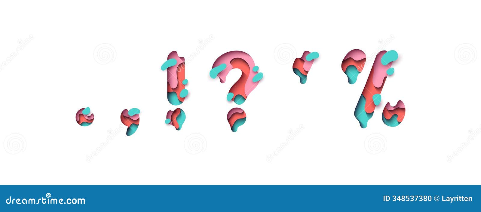 Punctuation Marks Comma Point, an Exclamation and Interrogative, Sing ...