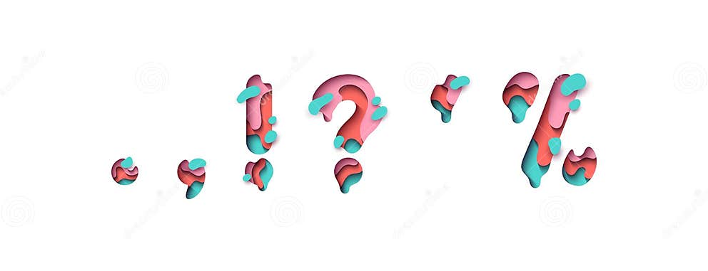 Punctuation Marks Comma Point, an Exclamation and Interrogative, Sing ...