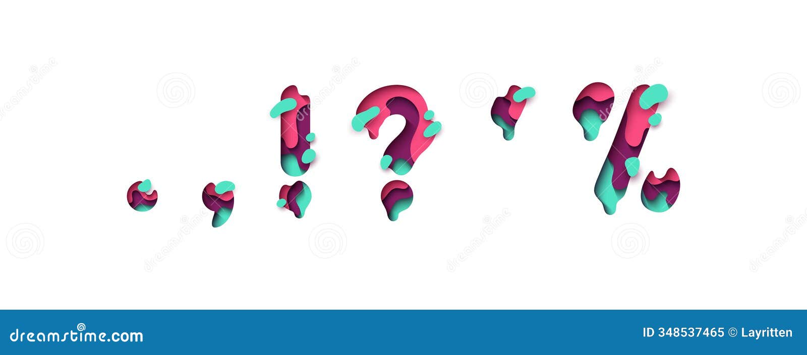 Punctuation Marks Comma Point, an Exclamation and Interrogative, Sing ...
