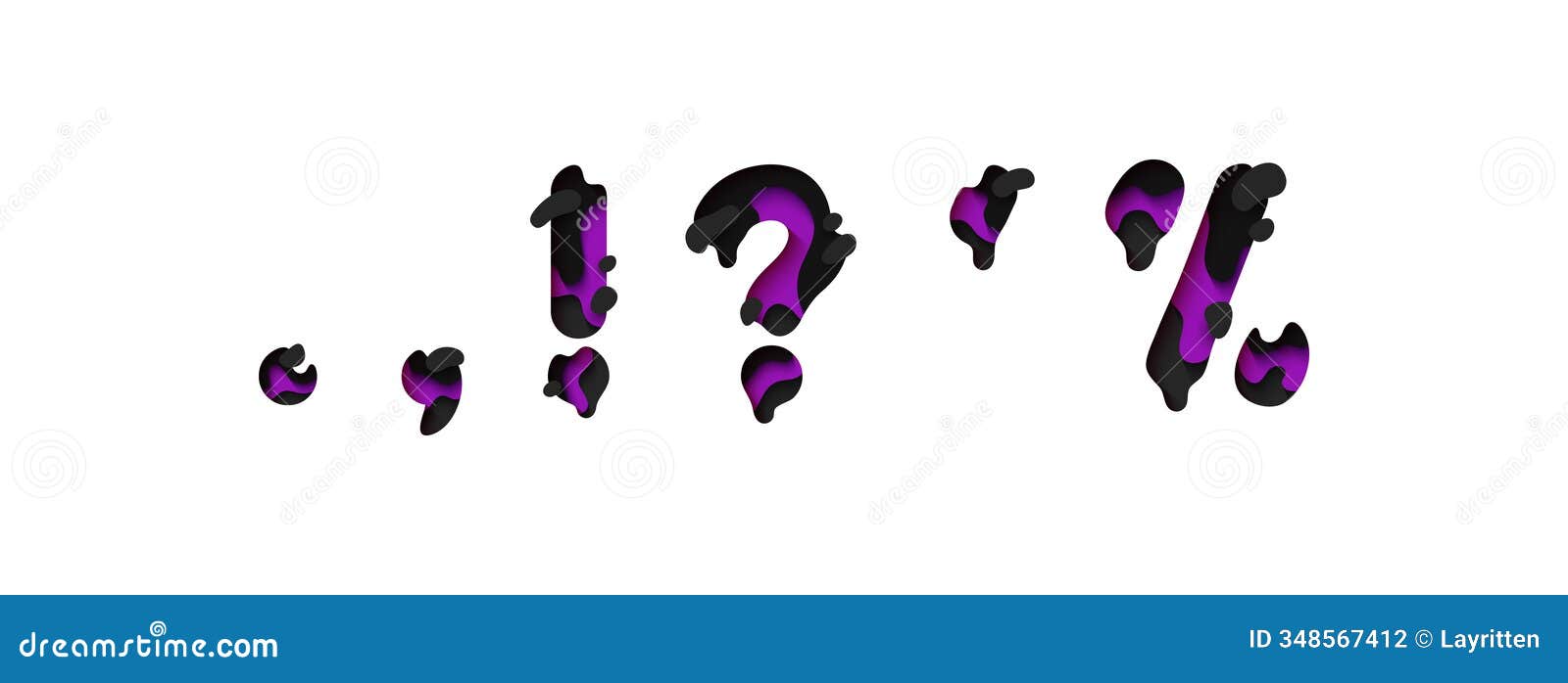 Punctuation Marks Comma Point, an Exclamation and Interrogative, Sing ...