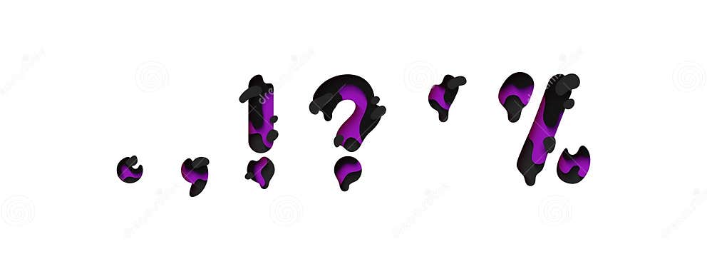 Punctuation Marks Comma Point, an Exclamation and Interrogative, Sing ...