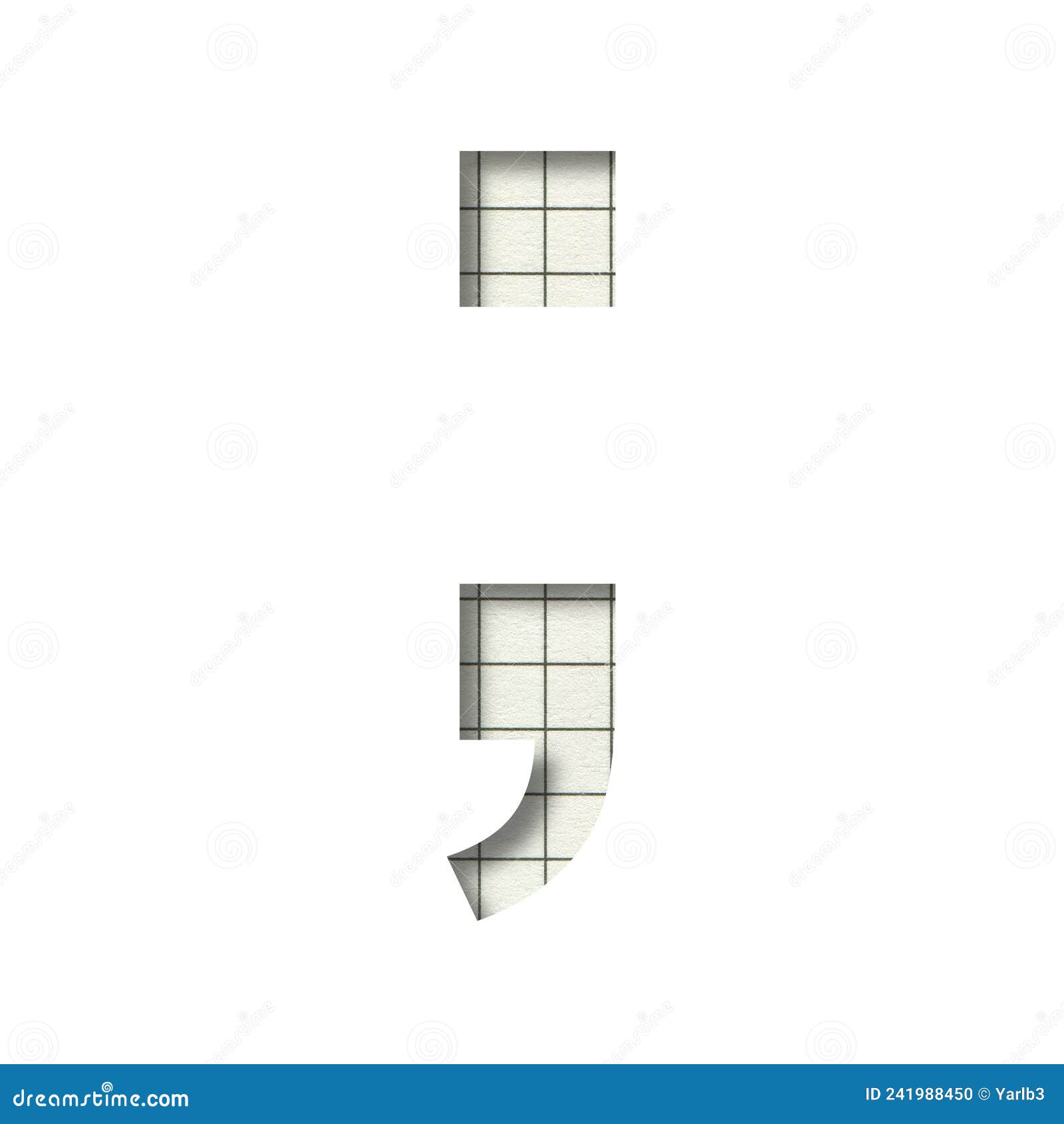 Punctuation Marks Dot and Comma is Cut Out of White Paper on the ...