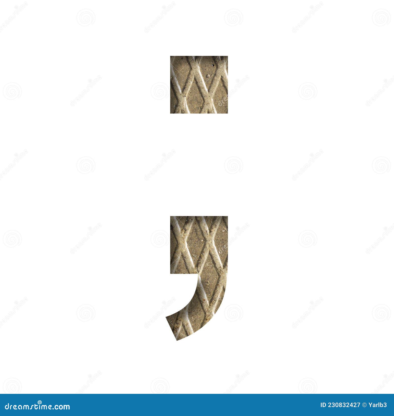 Punctuation Marks Dot and Comma on a Embossed Metal Sheet. Decorative ...
