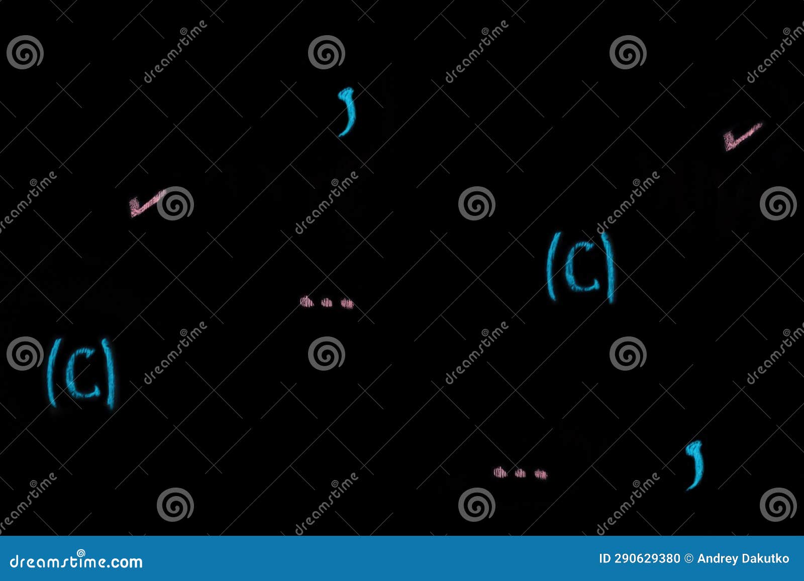 Punctuation Marks and Letters on a Dark Background for Design Stock ...