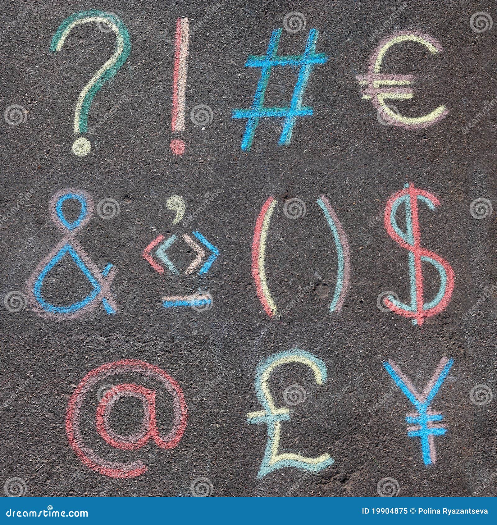 Punctuation Marks, Mathematical & Currency Symbols Stock Photo ...